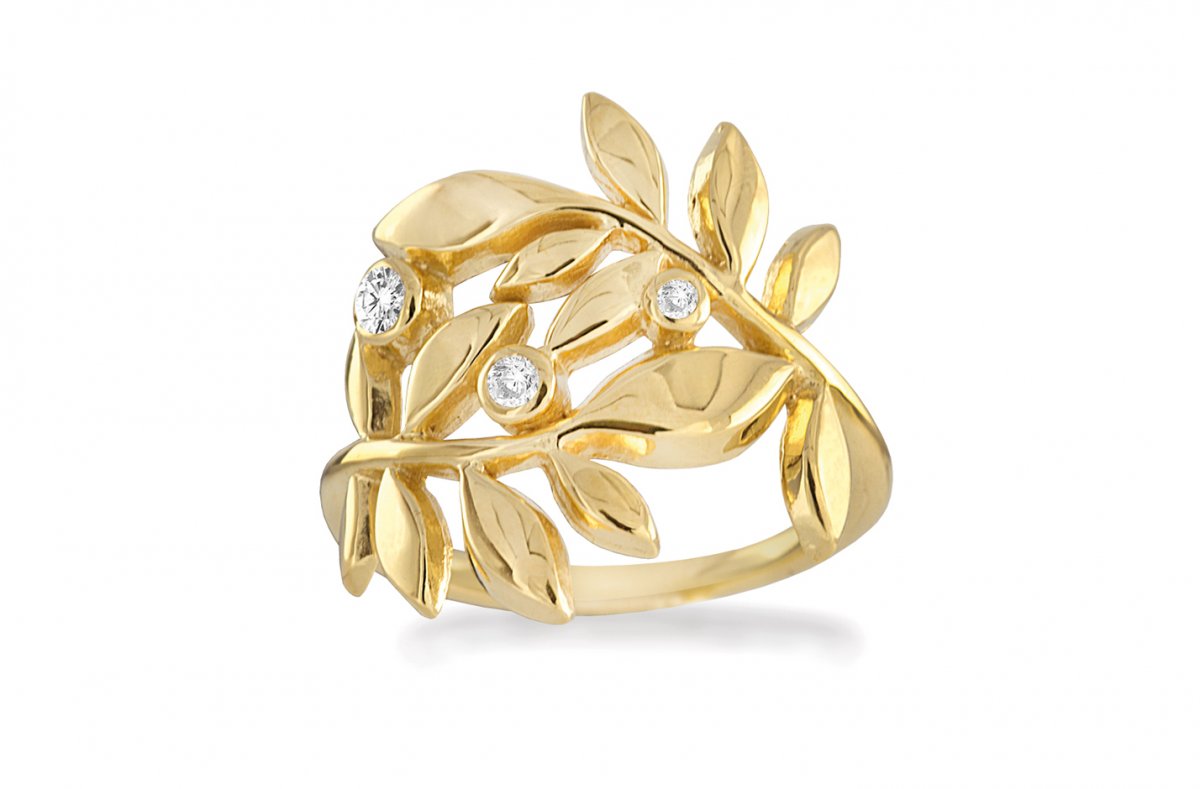 Feminine ring i forgyldt sølv - Misty Morning - Rabinovich smykker