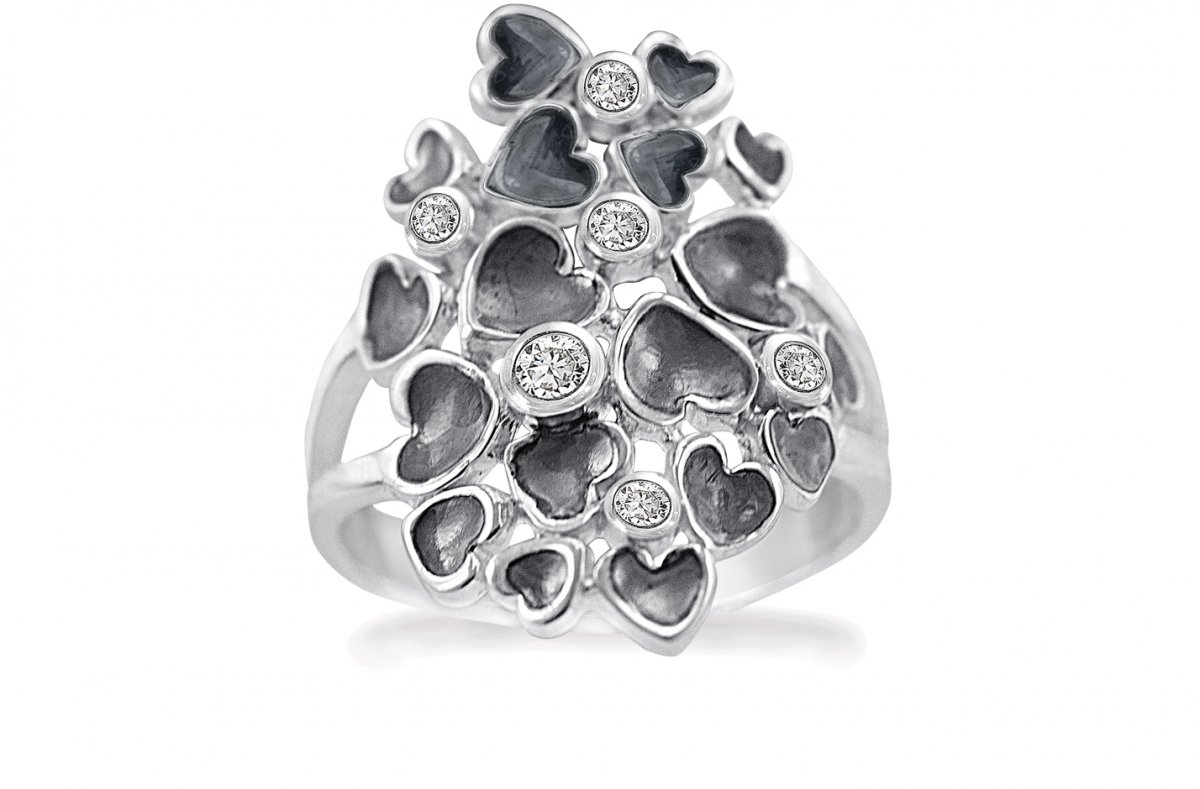 Sølv ring - Random Hearts - Ringe - Rabinovich ApS