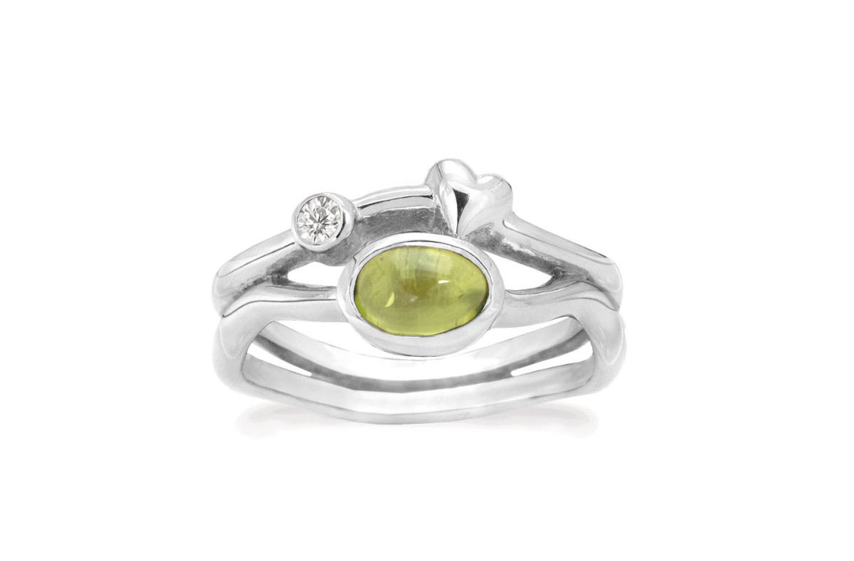 Rainforest Dew ring → sølv & peridot - Rabinovich